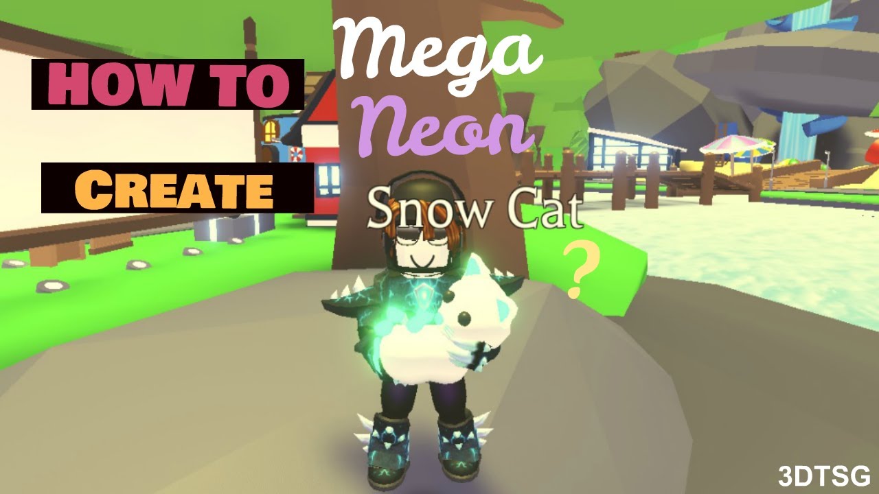 How to create Mega Neon Snow Cat (Uncommon) in Roblox Adopt Me? 3DTSG ...