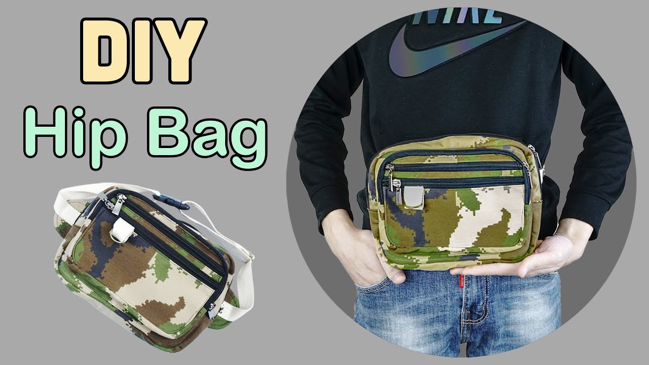 DIY How to sew a hip bag from Military Uniform - free sewing ...