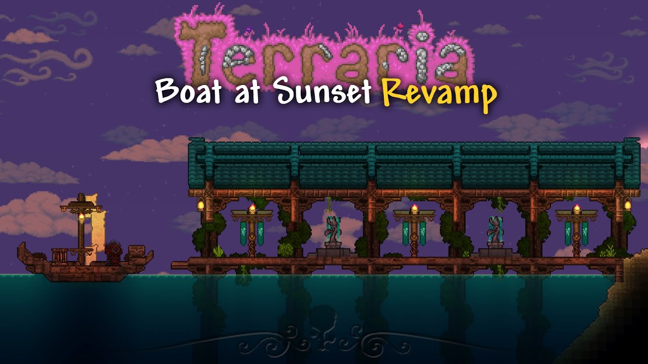 Boat at Sunset Revamp | Terraria 1.4 Speedbuild - YouTube