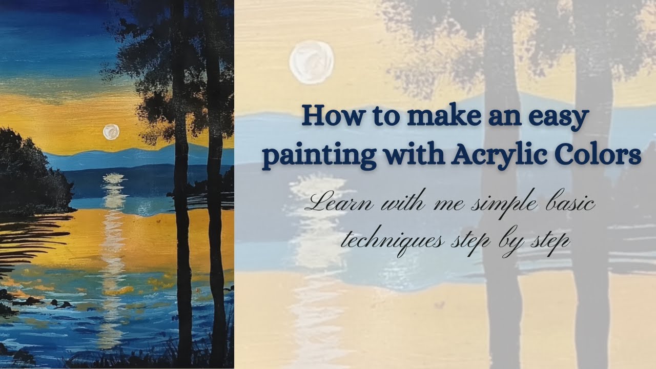 How to make easy Acrylic Painting | Step by Step Acrylic Painting ...