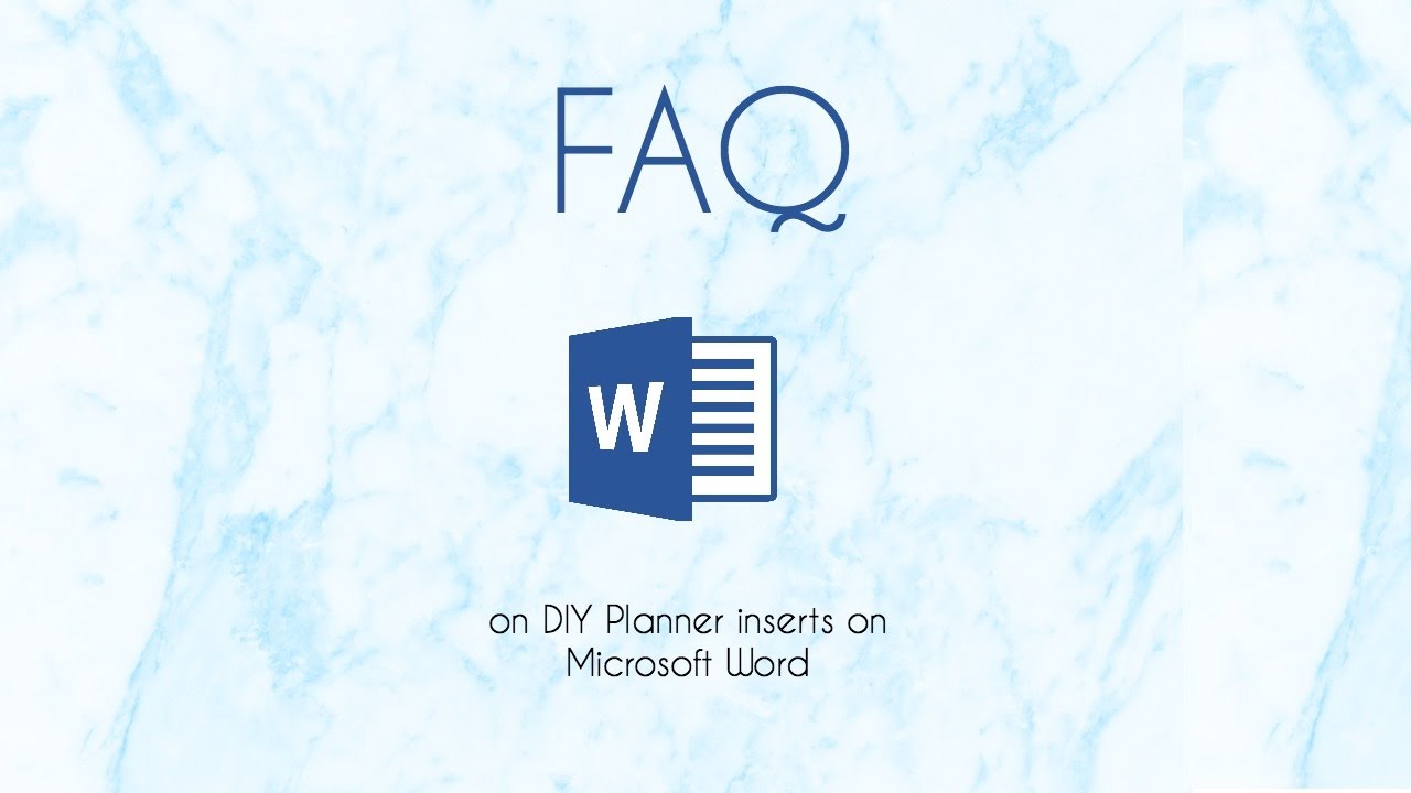 FAQ | Planner inserts on Microsoft Word - YouTube
