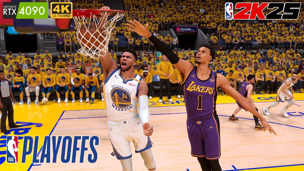 Wemby Lakers vs. Giannis Warriors Game 3 | NBA 2K25 Ultra Realistic PC ...