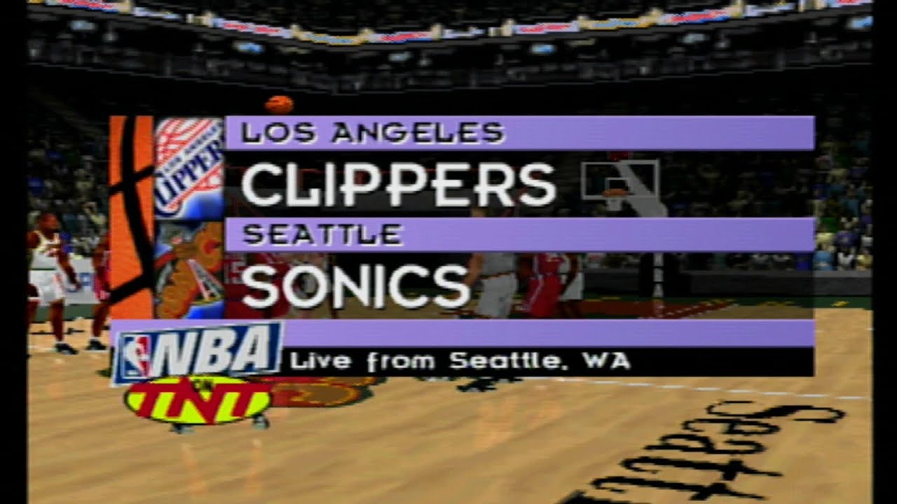 NBA Live 98 (PS1) LA Clippers Vs. Seattle Sonics - YouTube