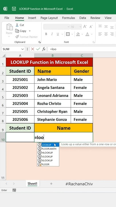 How to Use Lookup Function in Excel || Excel Tips & Trick || #excel #shorts #excelbasic - YouTube
