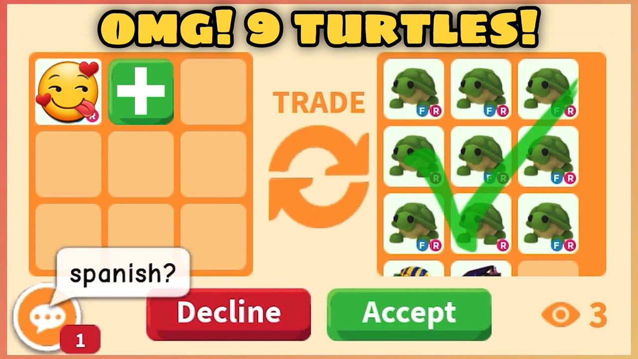 🔥🐢 HUGE WIN?! THEY REALLY WANT MY PET AND THEY OFFERED 9 TURTLES WITH ADDS in #adoptme - YouTube