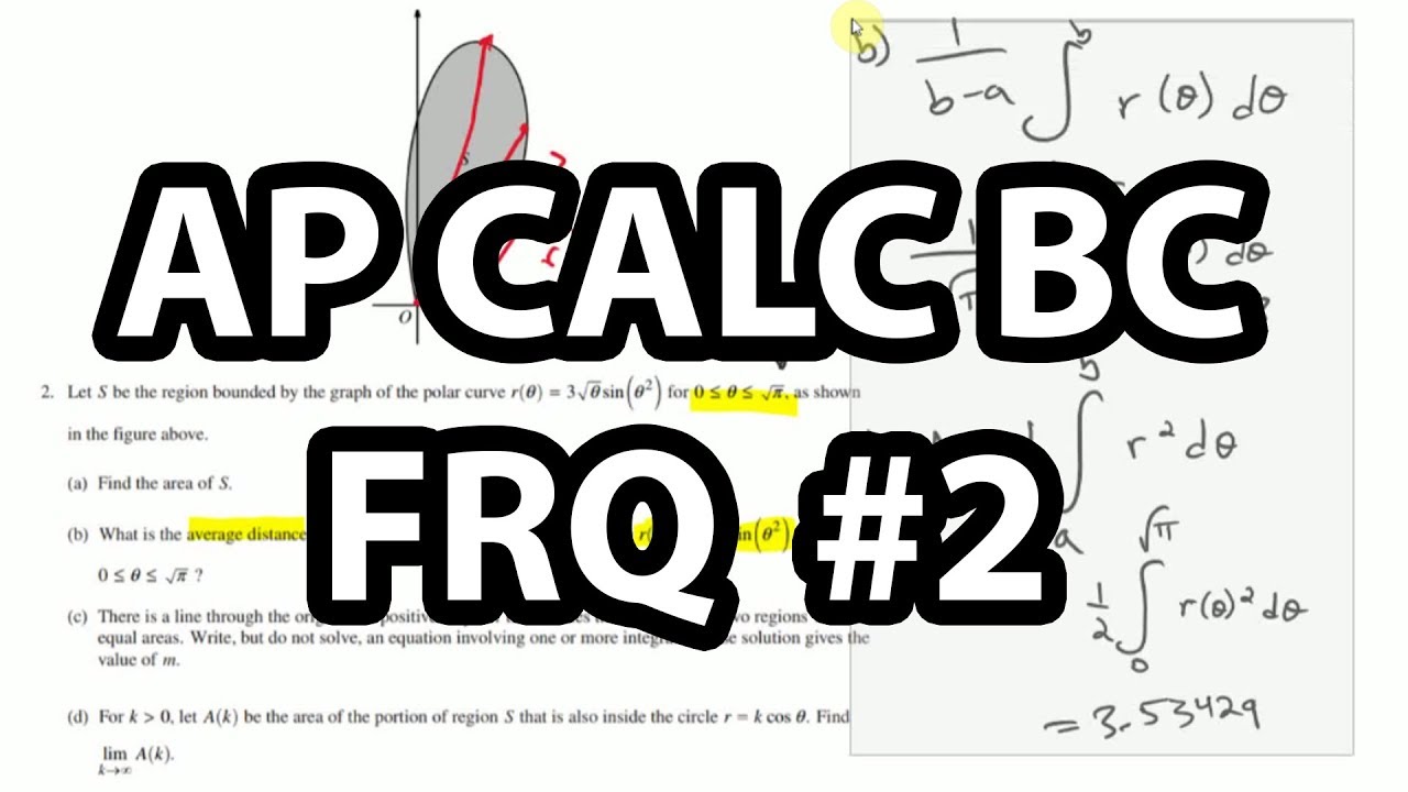 AP CALC BC FRQ #2 2019 - YouTube