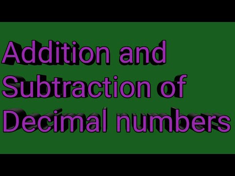 Addition and Subtraction of Decimal Numbers, Std.V,Unit-5,Minuend and ...
