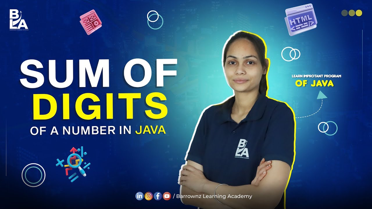 Find Sum Of Each Digit Of Given Number Java Program Java Series In 0954