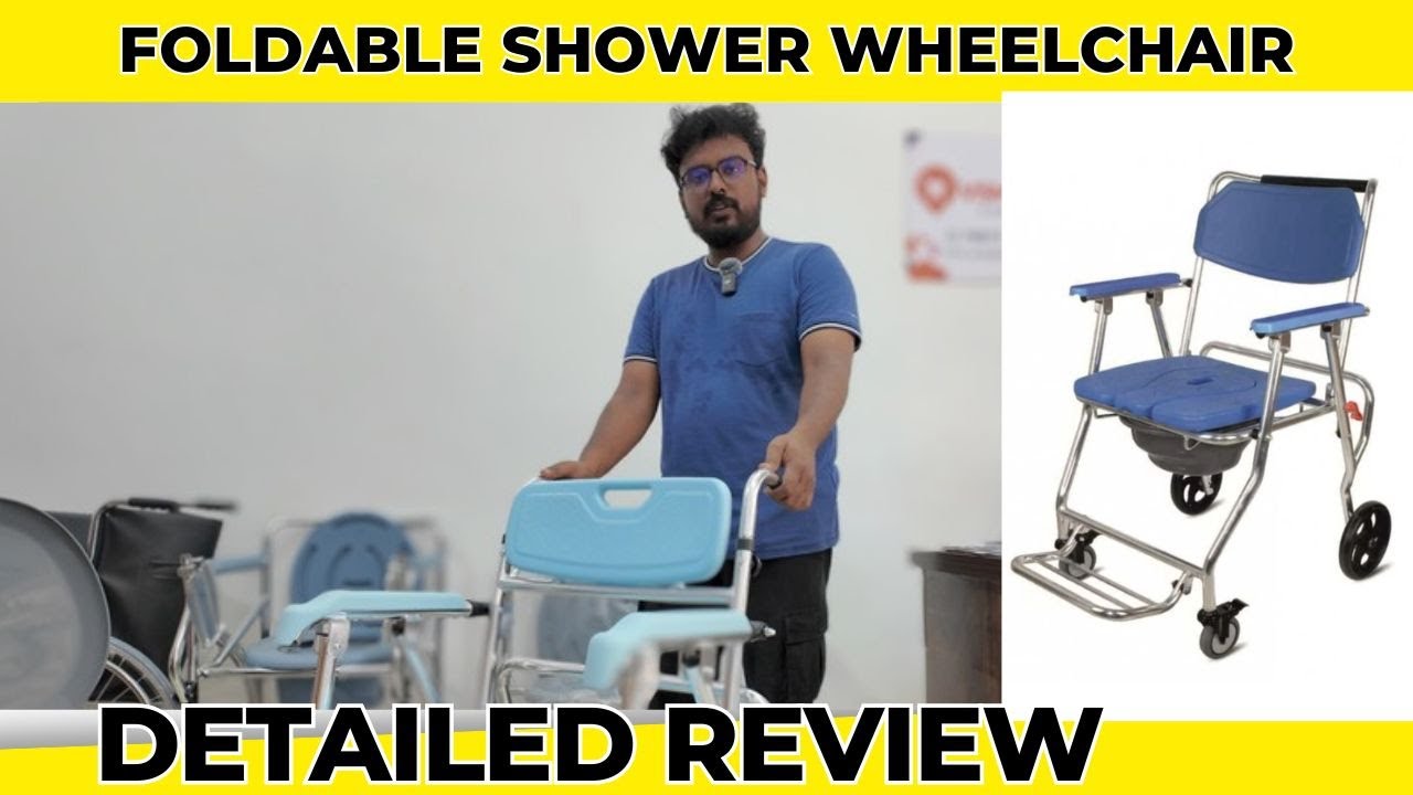 Easy Foldable Shower/Bath Chair with Commode | Portable shower ...
