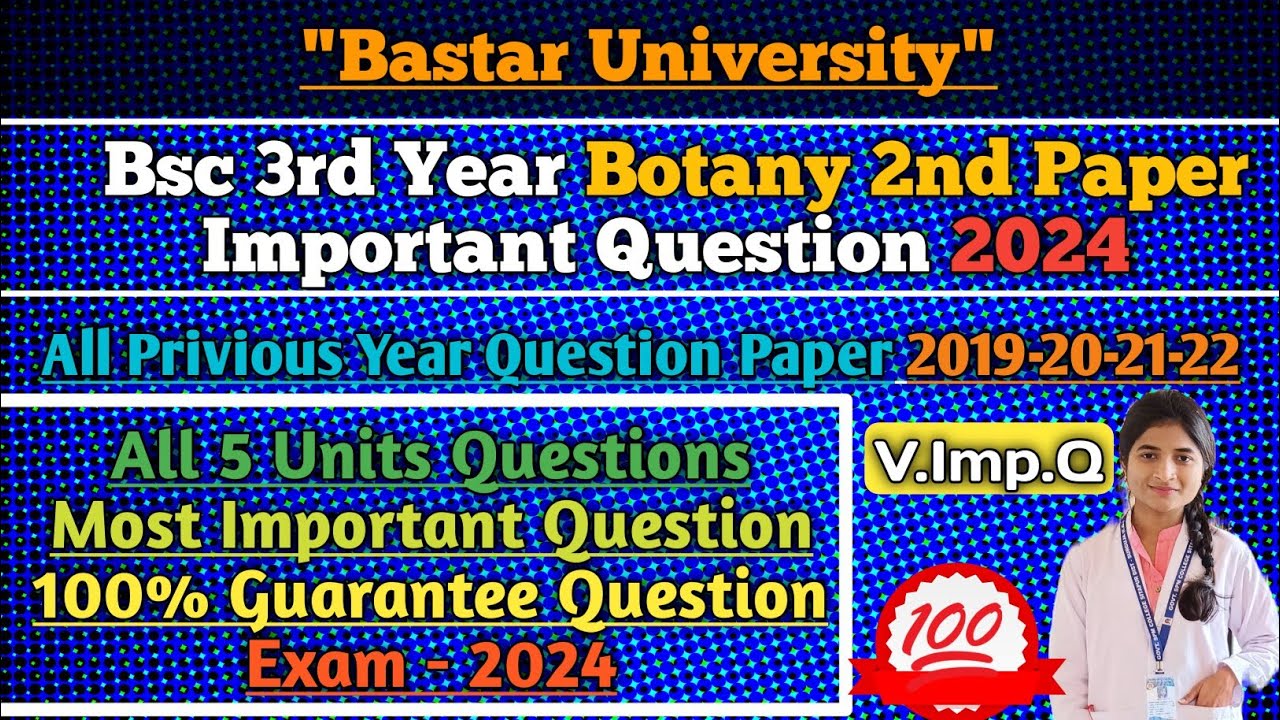 Bsc 3rd year botany 2nd paper important question 2024 | Botany ...