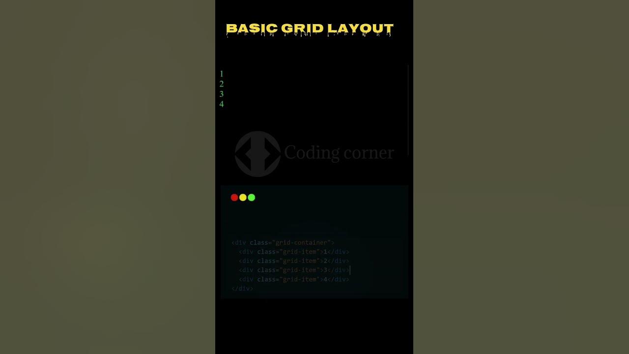 Basic Grid Layout In Cssimportant Codeing Webdesign Bca Programming Viralshorts Viral