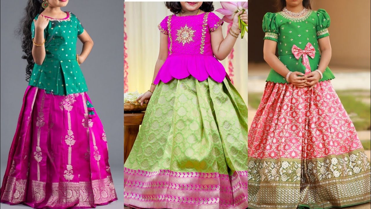 Latest Pattu Pavadai Designs For Girls | Pattu Langa Blouse Designs ...