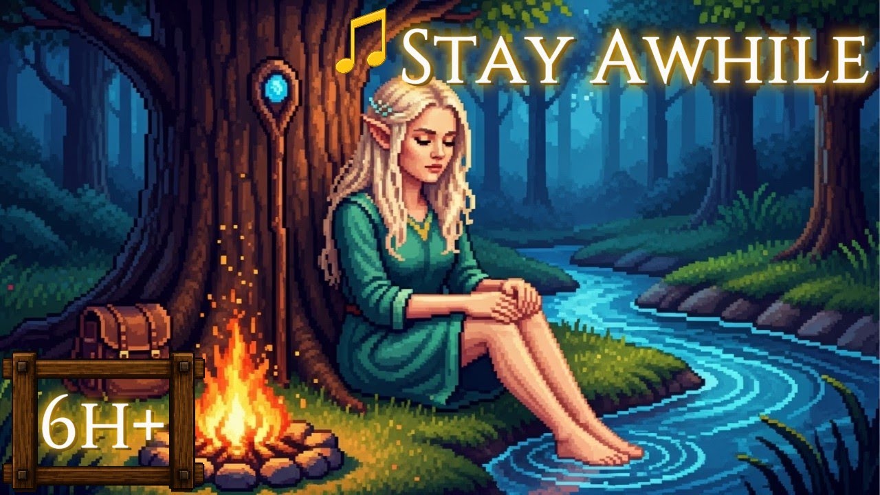 In an Elven Refuge: Relaxing Music with Campfire, River, and Nature ...