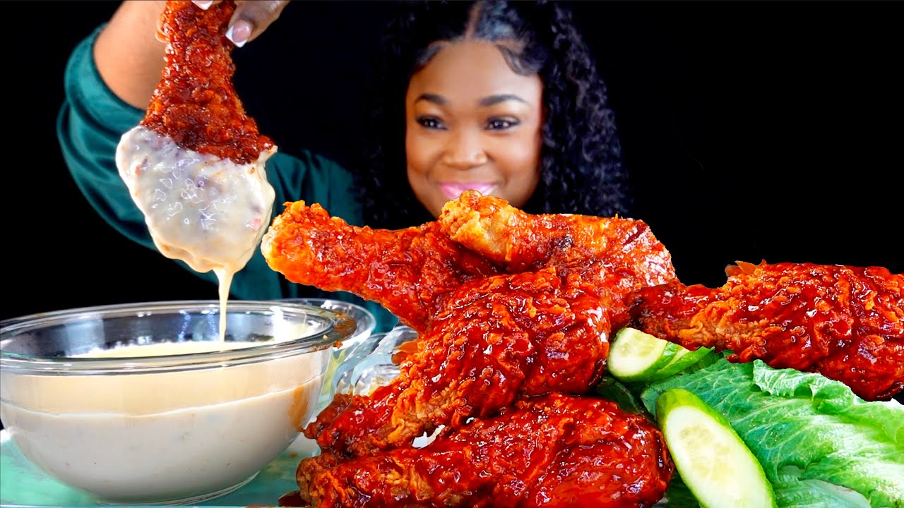 SPICY KOREAN FRIED CHICKEN MUKBANG | MUKBANG | FRIED CHICKEN MUKBANG ...