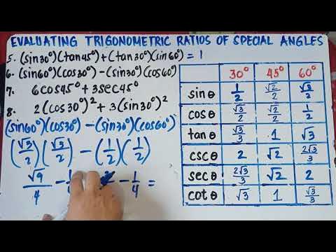 Evaluating Trigonometric Ratios of Special Angles | Explain in Detailed ...
