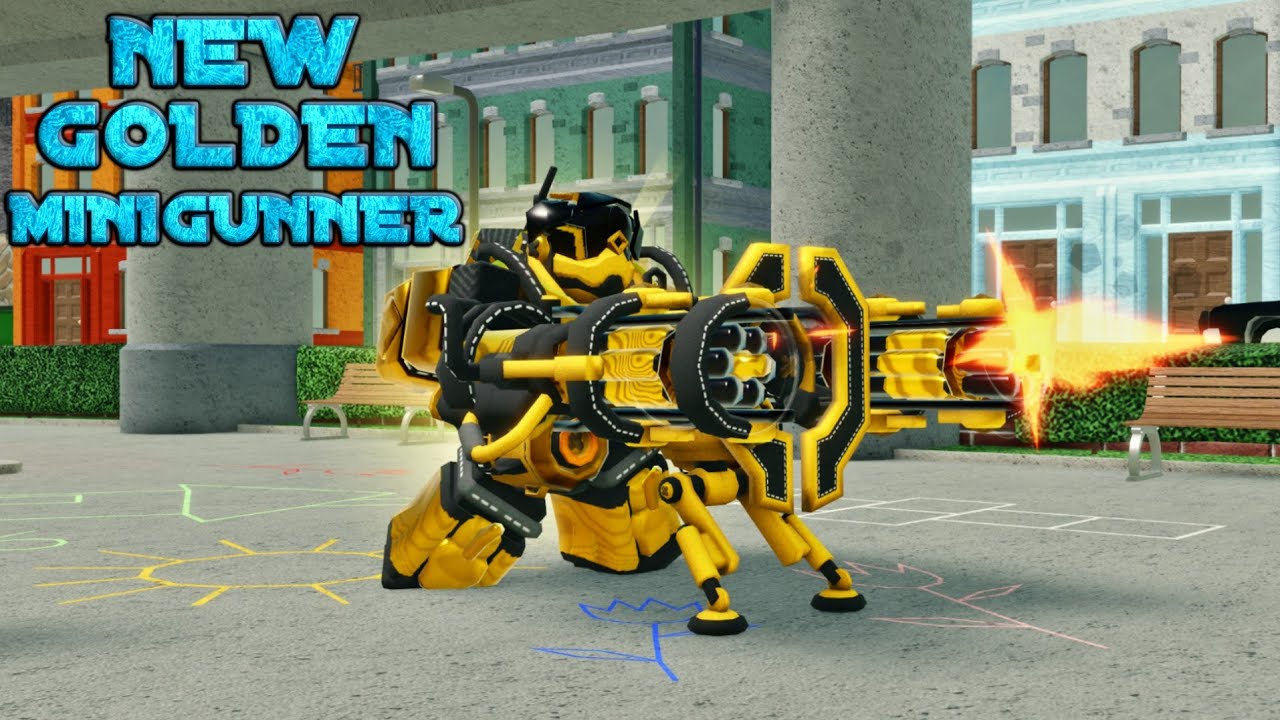 new Golden Minigunner Plush tds | new Plush Minigunner tds , tds roblox - YouTube