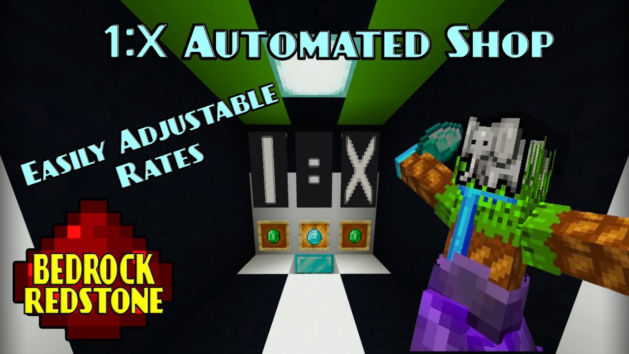 1:X Adjustable Automated Redstone Store | Minecraft Bedrock Redstone ...