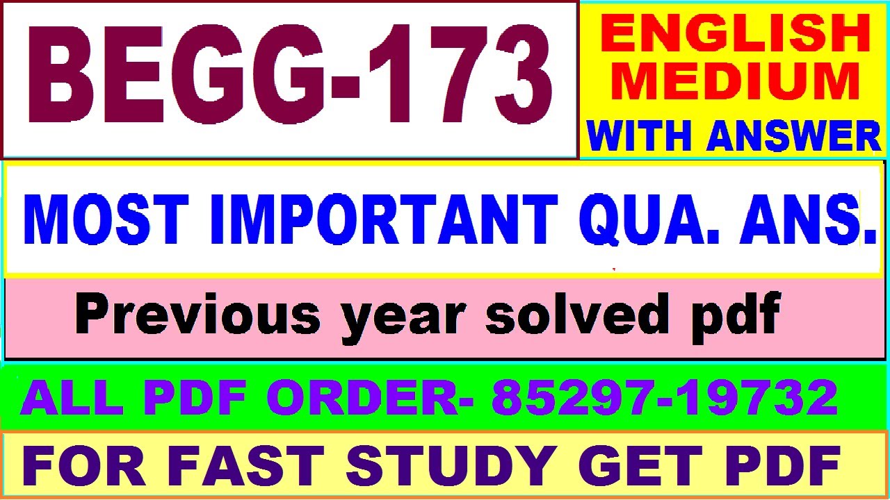 begg 173 important questions ans / begg 173 previous year question ...