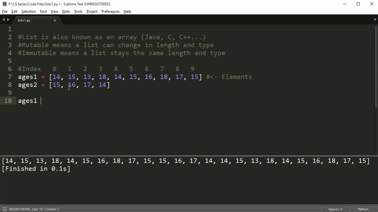 Python Programming Series Lists 2 Concatenation And Mutability Youtube 2563