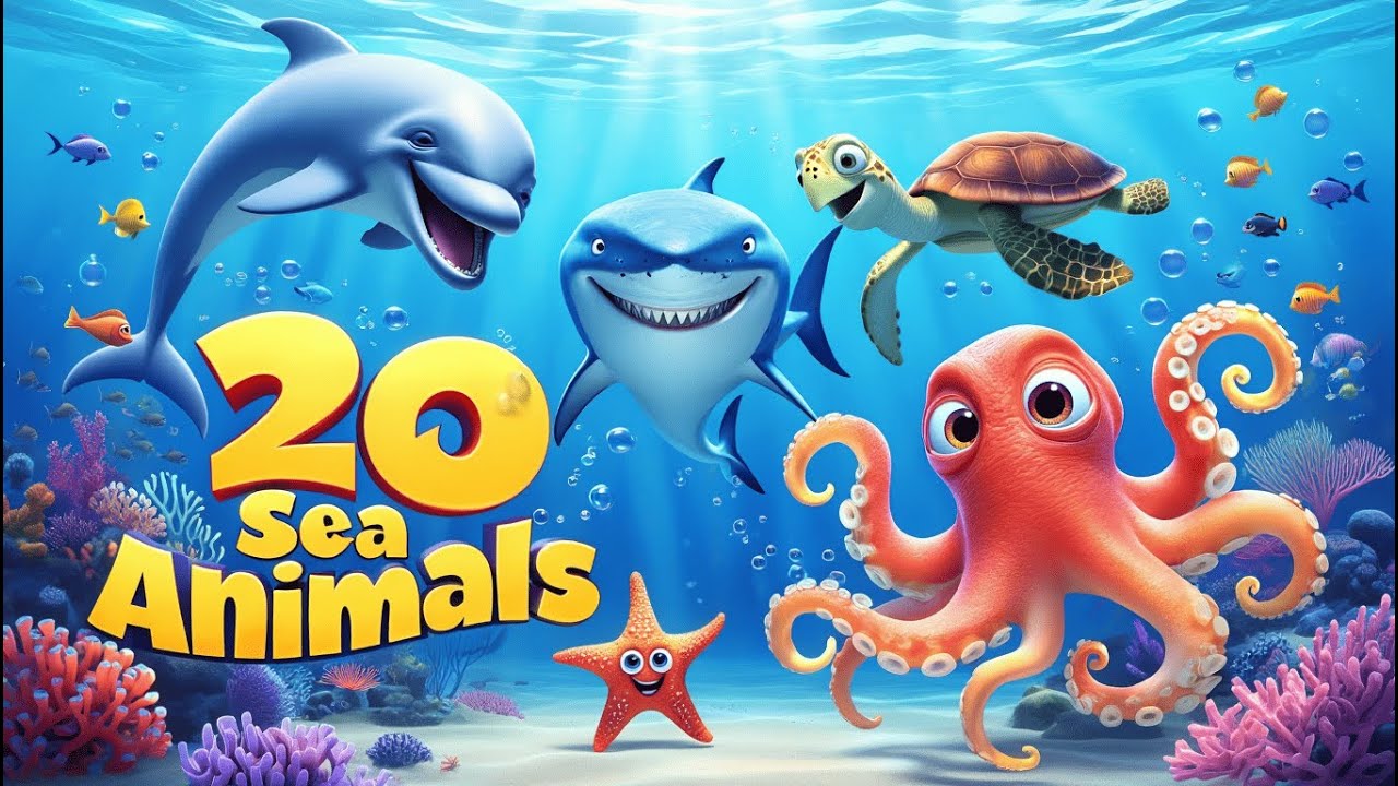20 Sea Animals for Kids | Learn Ocean Animal Names with Fun Visuals ...