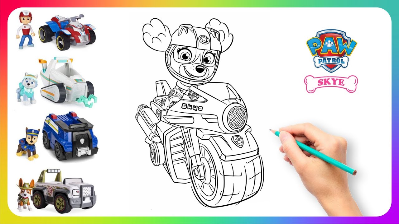 How to Draw Paw Patrol Vehicles || Skye Paw Patrol Drawing 🐾 - YouTube