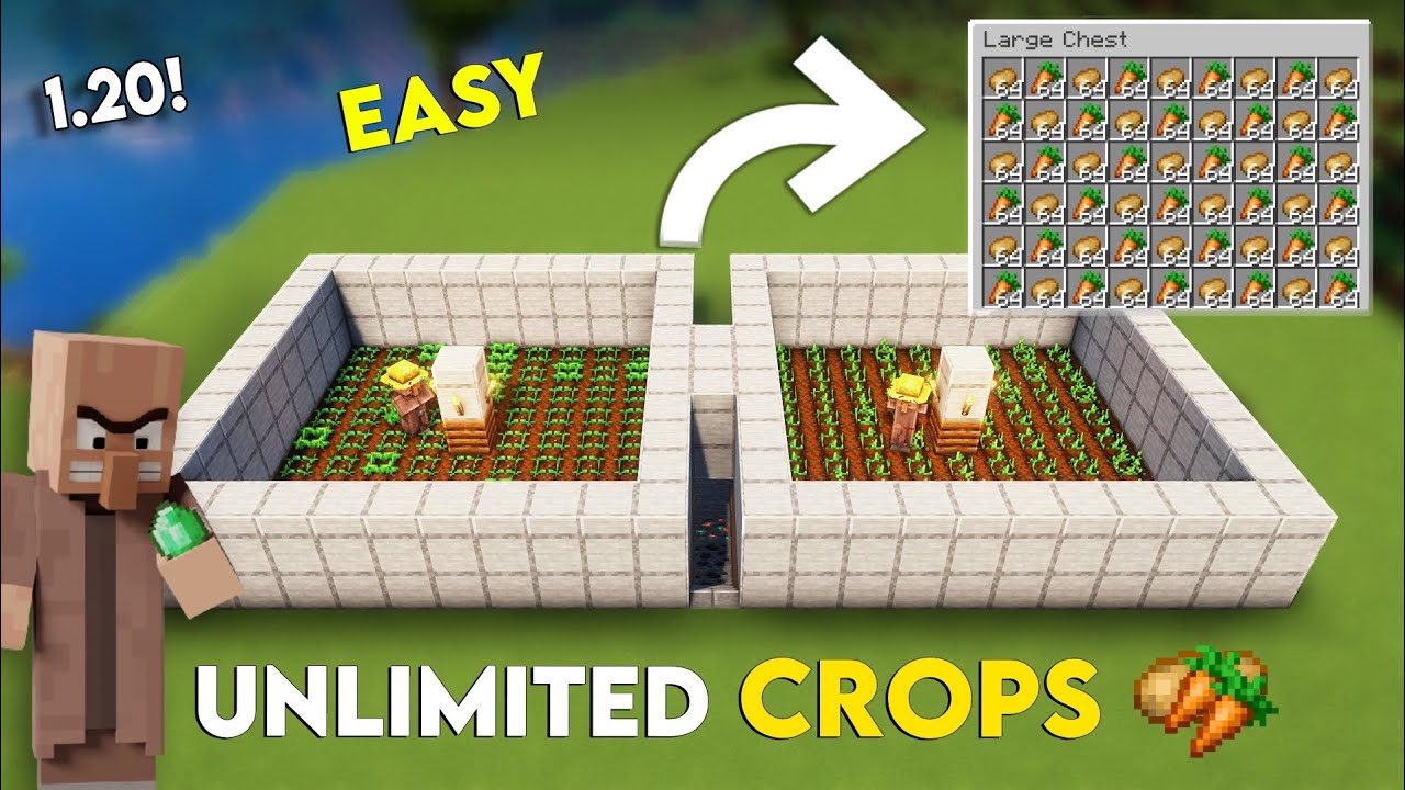 Minecraft Villager Afk Crop Farm 1 21 Tutorial Potato Wheat Carrot
