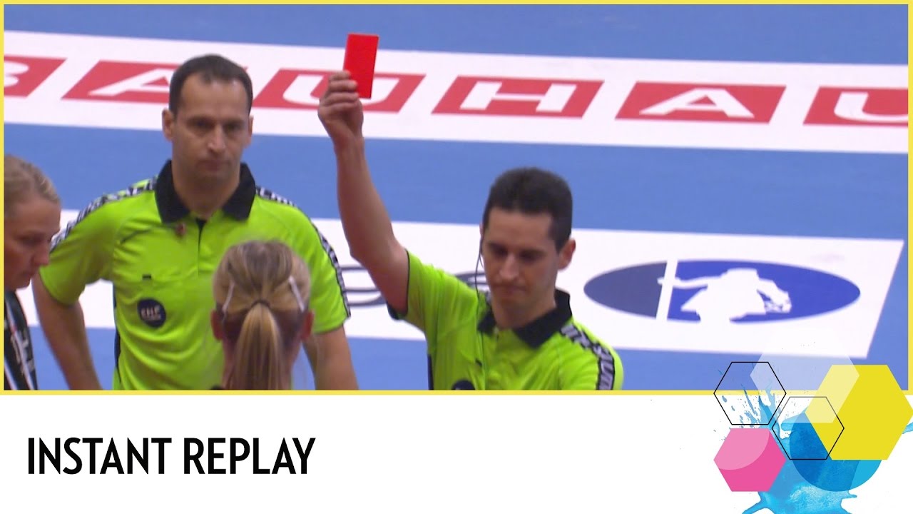 Referees consult instant replay | Netherlands vs Germany | EHF EURO ...
