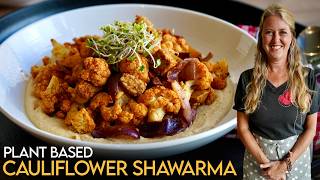 Plant-Based Cauliflower Shawarma Over Our World Famous Hummus!