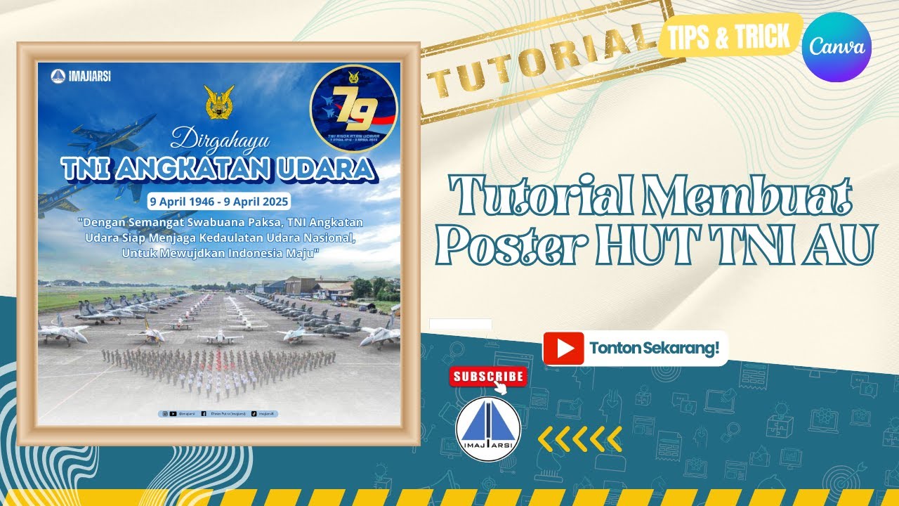 Cara Membuat Poster HUT TNI Angkatan Udara ke 79 di Canva - YouTube