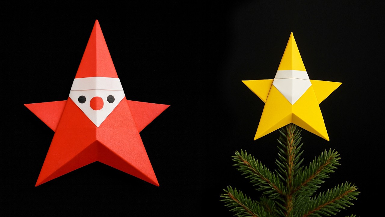 Easy Origami Santa Star Tutorial for Christmas - YouTube
