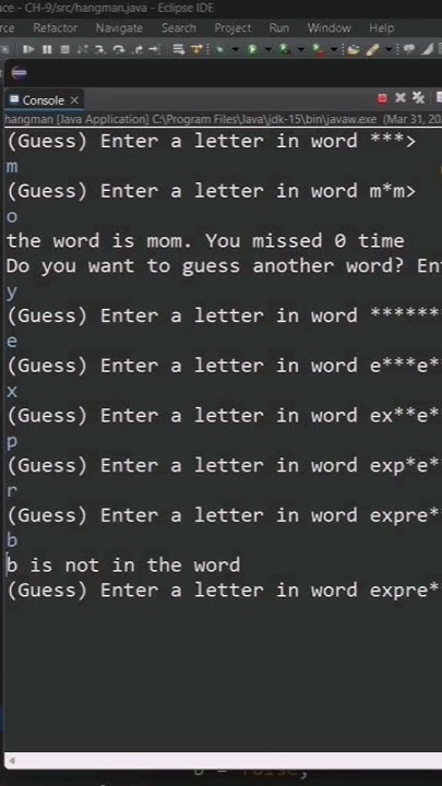 #hangman#java#javacode#javaforbeginner#javaprogramming#learncoding# ... #hangman#java#javacode#javaforbeginner#javaprogramming#learncoding# ...