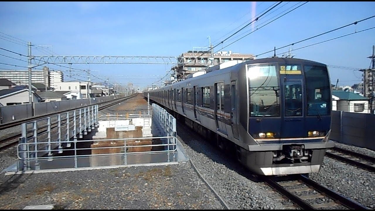 2019.03.02 JR西日本 321系D38編成7両編成 普通高槻市行き発車 321系D21編成7両編成 普通新三田行き到着 JR総持寺駅 - YouTube