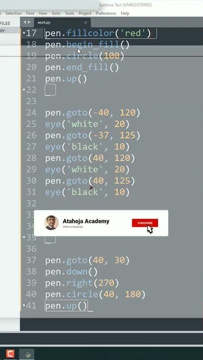 Draw sad face emoji #shorts#python#atahoja#atahoja_academy - YouTube
