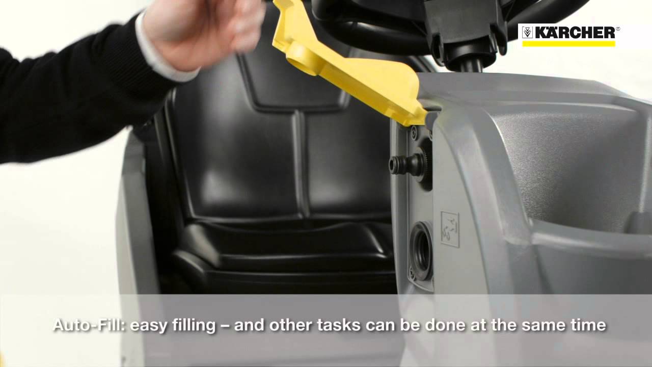 Karcher B 150 R new for 2014 large area scrubber drier - YouTube