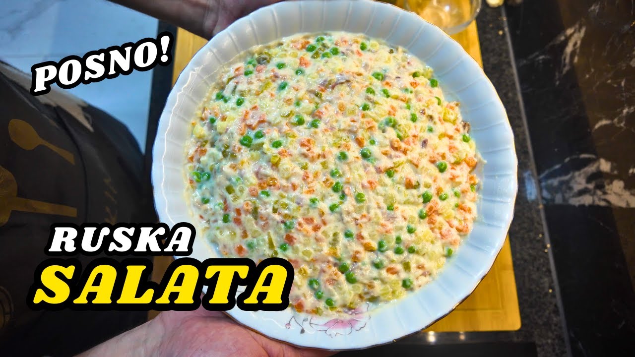 BOLJU POSNU RUSKU SALATU NISTE PROBALI! Ruska salata sa dimnjenom ribom ...