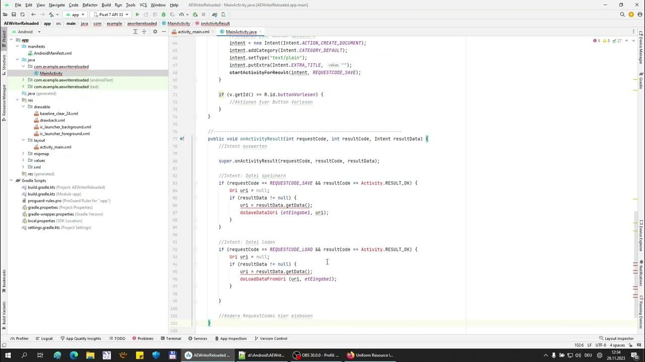 Programmierung einer Notizen App mit dem Android Studio. Teil B: der Java Code - YouTube