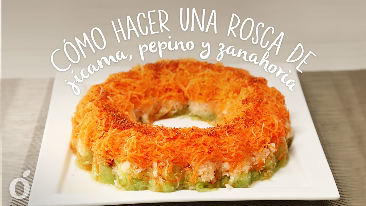 Cómo hacer una rosca de jícama, pepino y zanahoria - YouTube