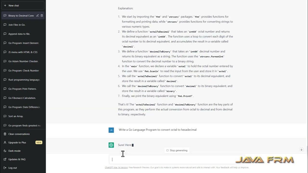 How to convert octal to hexadecimal in Golang 1.20 - YouTube