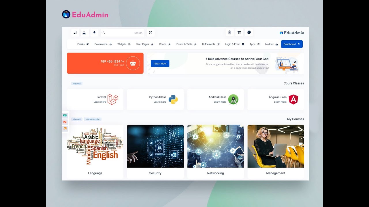 EduAdmin - LMS Admin Template And Online Courses Dashboard - YouTube