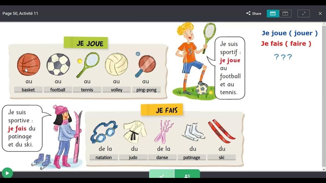 Sports vocabulary / Jouer-faire /French Grammar for beginners- DELF ...
