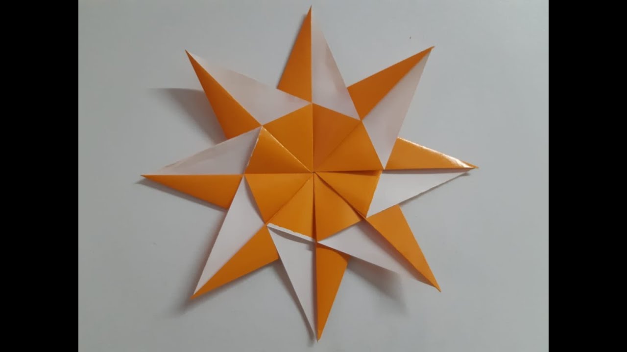 Sol de origami - 8 pontas - YouTube