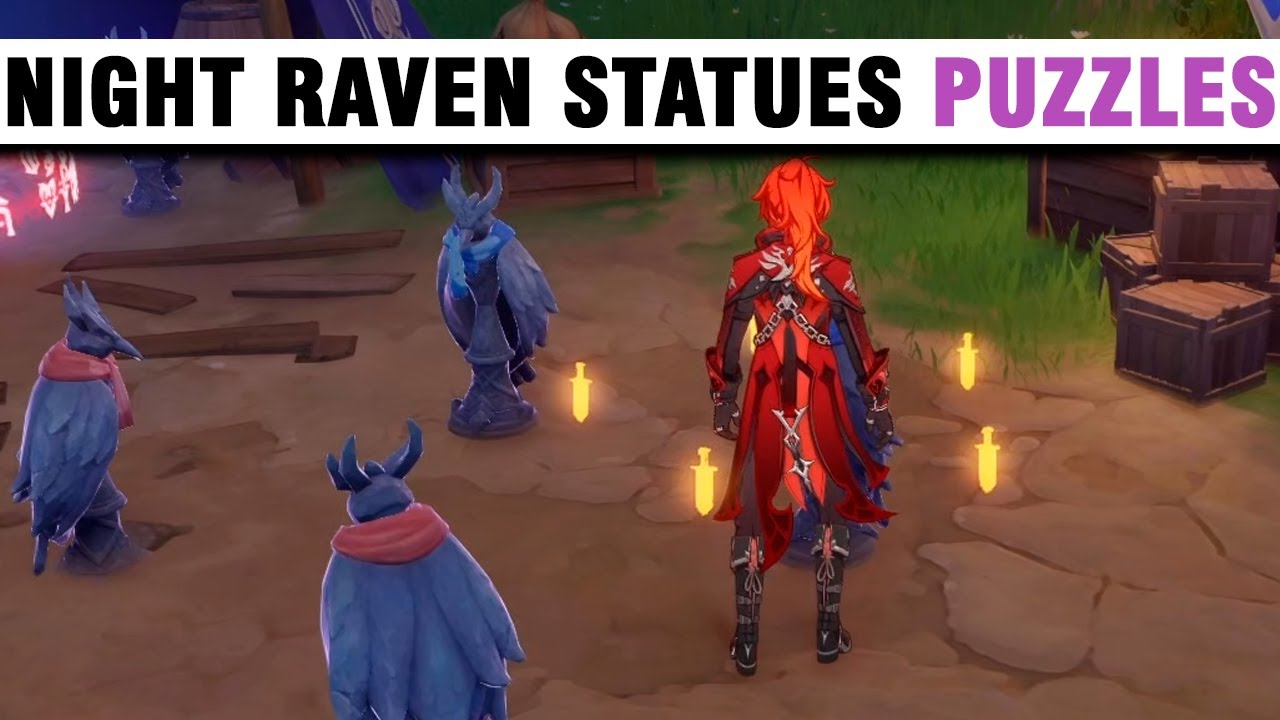 Night Raven Statues All Puzzles - YouTube