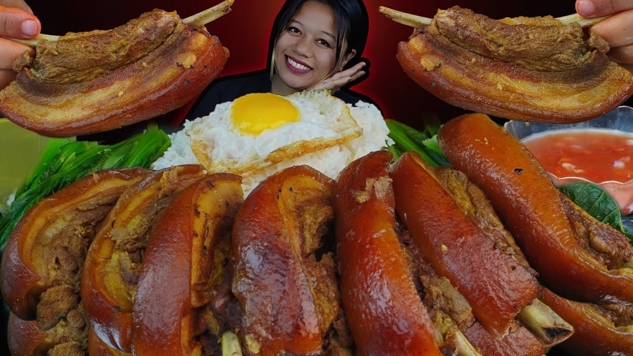 Massive Fatty Pork Mukbang with Rice & Sunny Side Up Egg | Ultimate ...