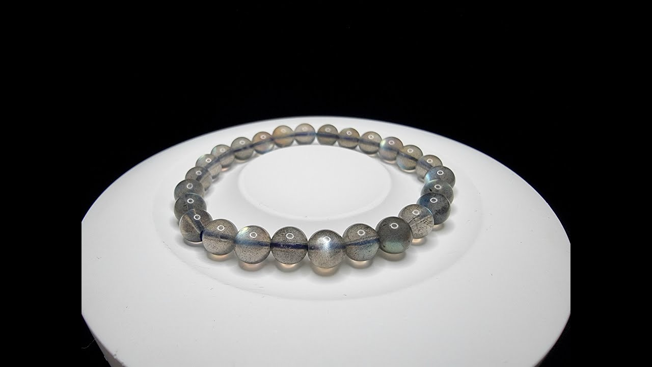 Gelang Batu Grey Moonstone Labradorite Magic Stone Super 7.3mm B414 ...