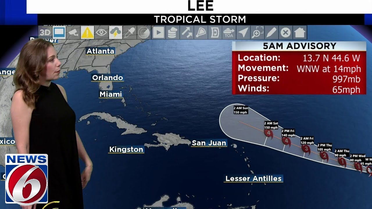 Tropical Storm Lee forecast to become a major hurricane - YouTube