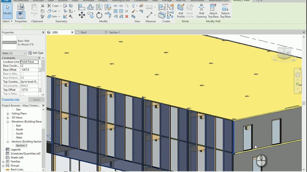 GBC CWC Mass Timber Office Building Revit Model 6 - YouTube