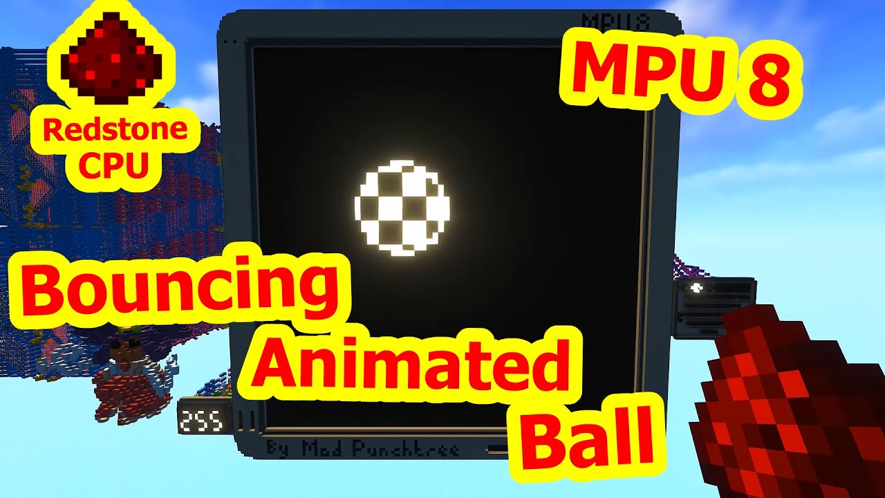 MPU 8 Bouncing Amiga Ball [ 3.3 Hz Minecraft Redstone CPU ] - YouTube