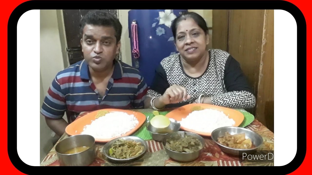 Eating show with Bhaat..loti chingri..mixed veg.. - YouTube