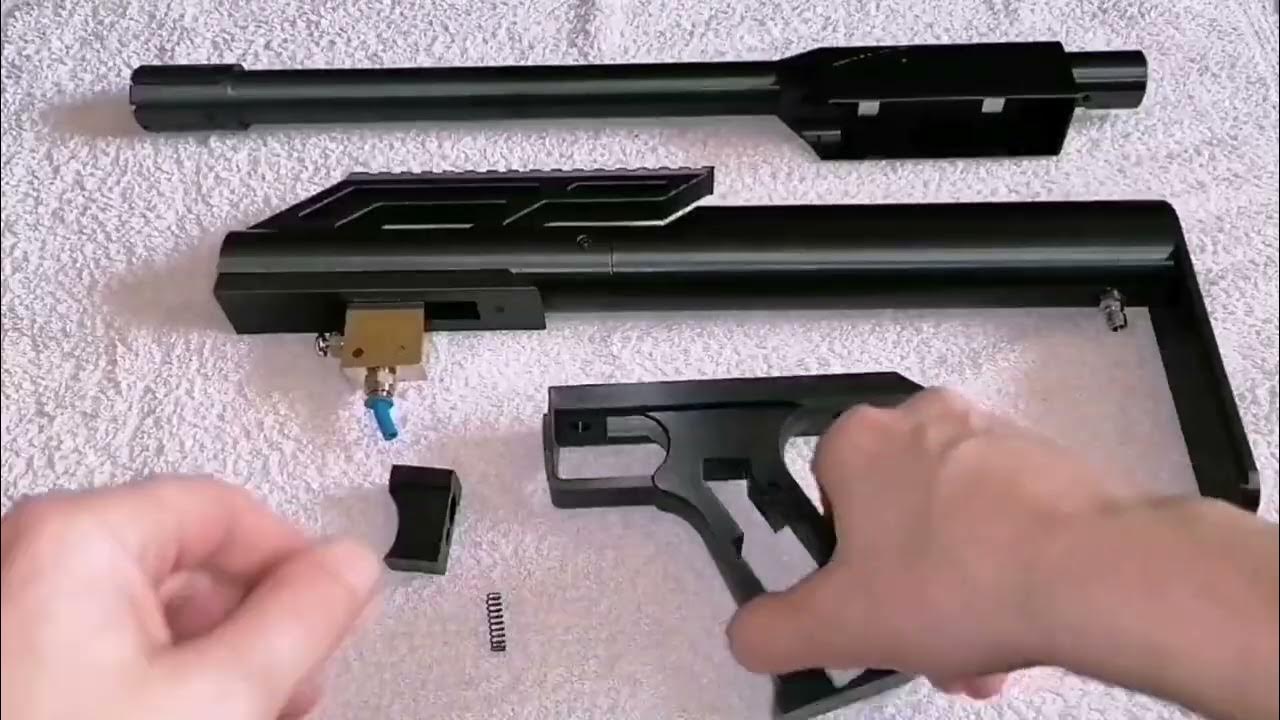 Airsoft homemade DIY 3D printed HPA sniper rifle BiG V2 - YouTube