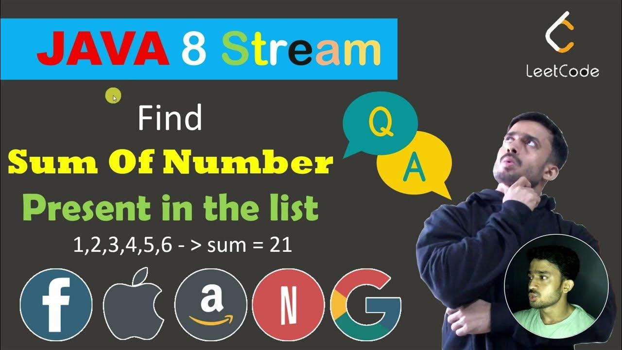 [HINDI]🔥Java8 Stream Interview Question | Find Sum Of All Numbers | Java Interview Q AND A - YouTube